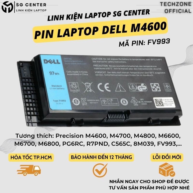 Pin Laptop Dell Precision M4600 M4700 M4800 M6600 M6700 M6800 PG6RC ...
