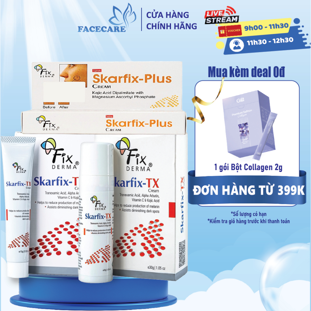 Kem Dưỡng Mờ Nám,Tàn Nhang Fixderma Skarfix tx, Skarfix Plus Trắng da ...