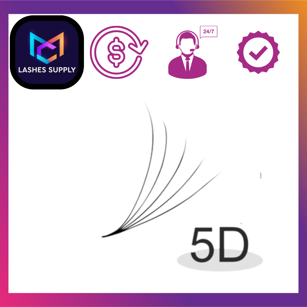 Mi fan 5D LASHES SUPPLY độ cong C -CC - D, độ dày 0.10 (1 hộp 1000 fan ...