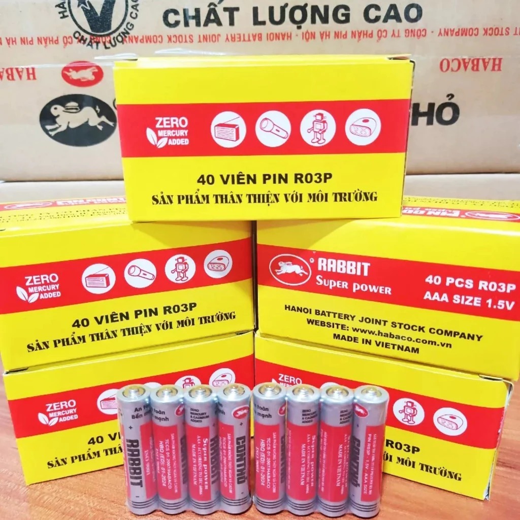 Pin đũa, AAA, 3A Chính Hãng Con Thỏ Pin điều khiển Chất Lượng Cao Hộp ...
