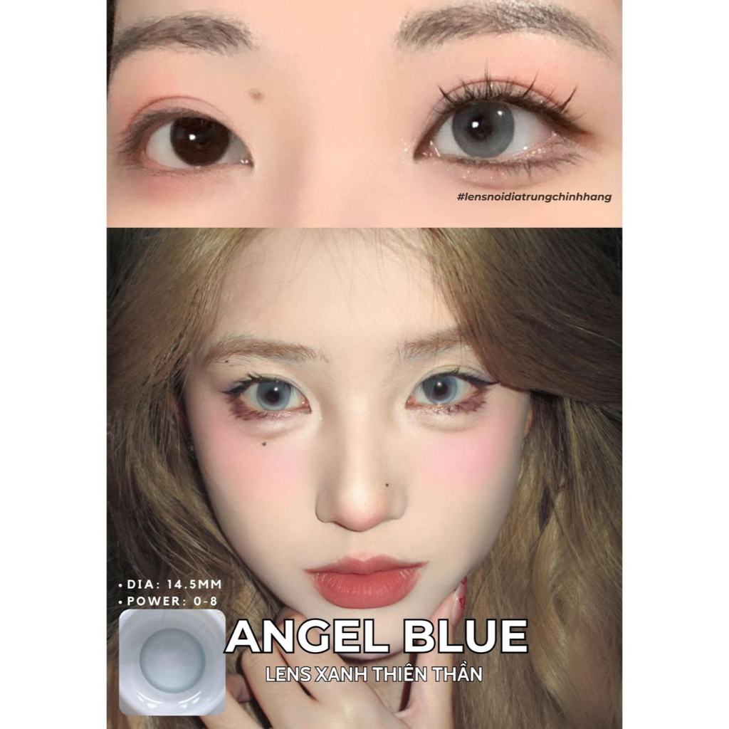 Lens douyin mắt xanh dương thiên thần, kính áp tròng ANGEL BLUE không ...