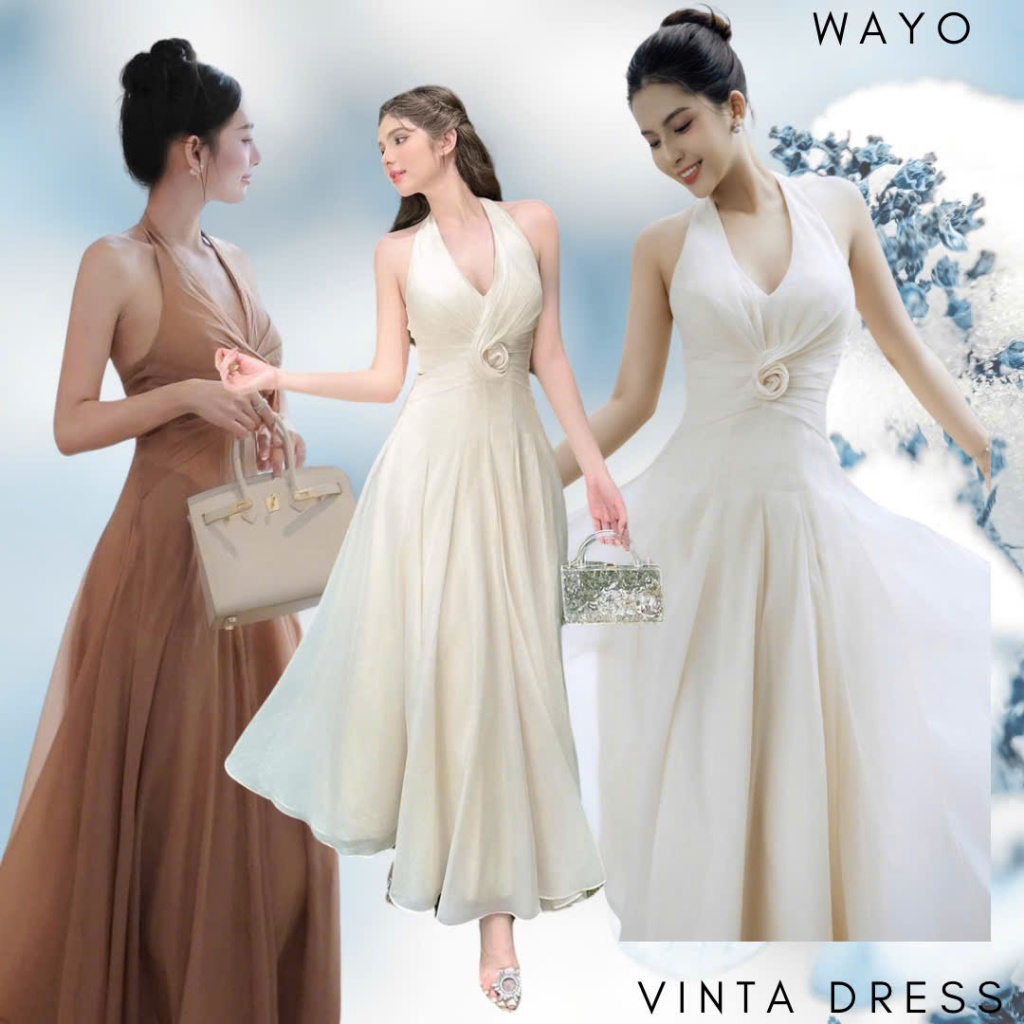 [Vinta Dress] Đầm WAYO thiết kế maxi xoè eo hoa dự tiệc cao cấp sang ...