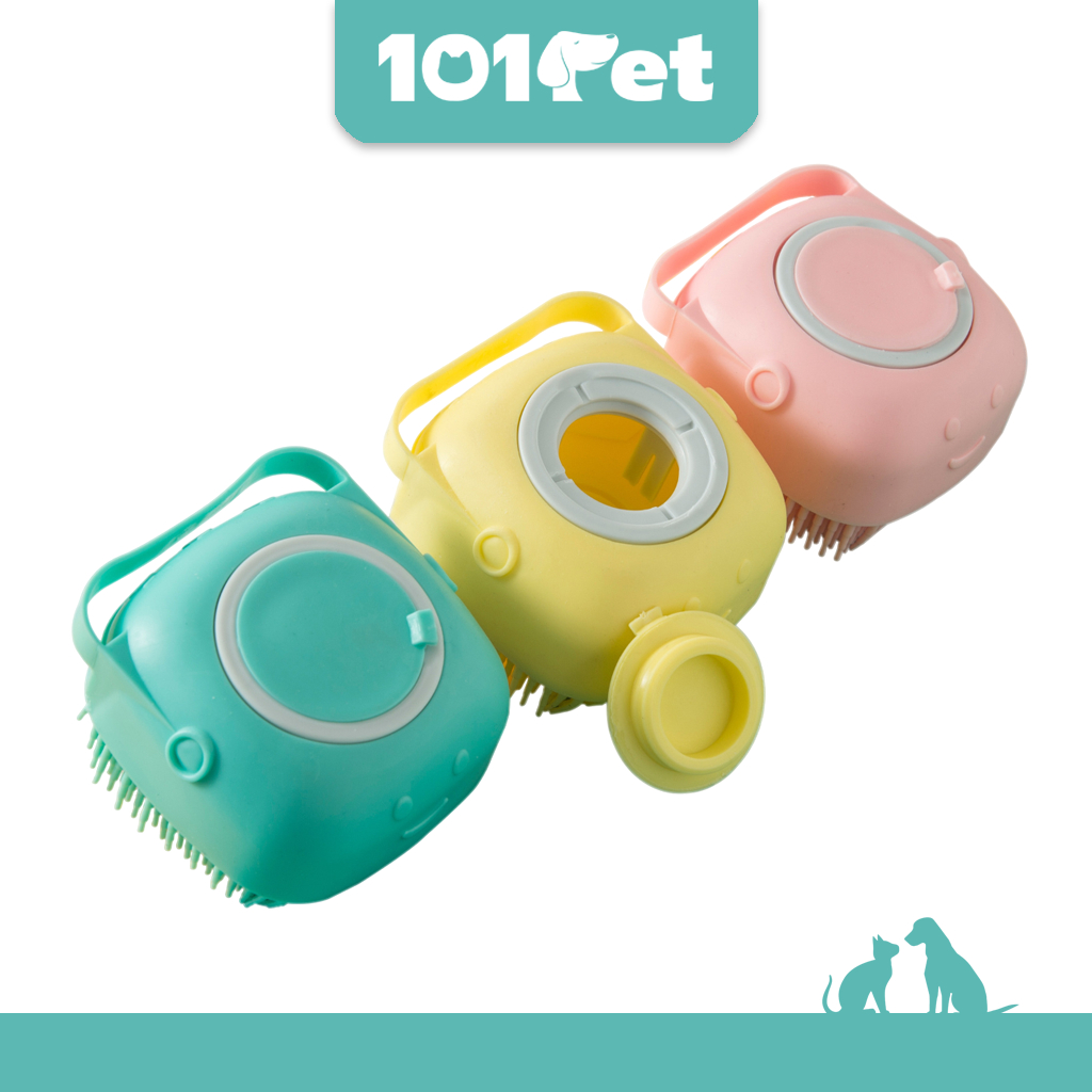 Bàn Chải Tắm Chó Mèo Có Chỗ Đựng Sữa Tắm Tiện Dụng, Lược Tắm Cho Chó Mèo Chất Liệu Silicon Mềm ...