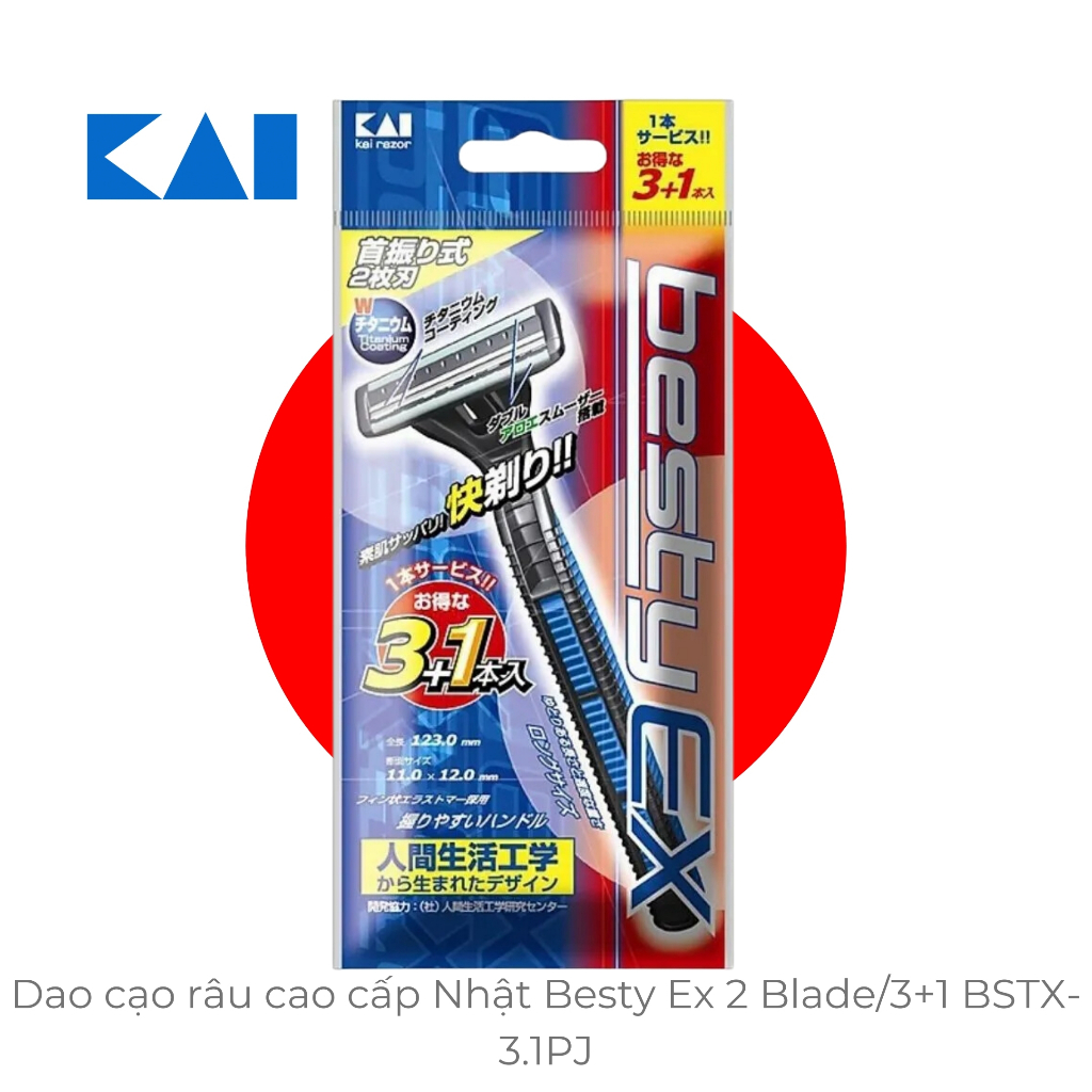 [CHÍNH HÃNG] Dao cạo râu Nhật Besty Ex 2 Blade/3+1 siêu êm siêu sắc bén ...
