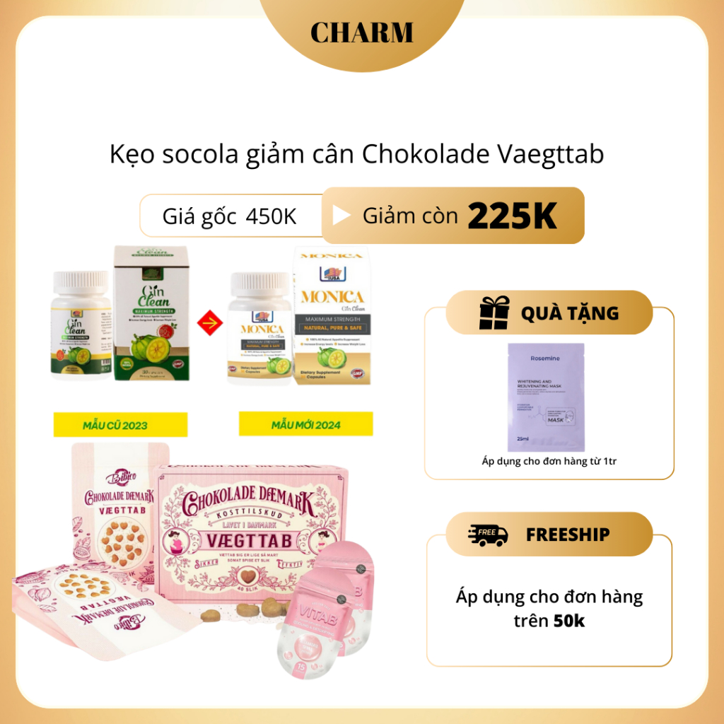 Combo siết cơ tan mỡ cấp tốc gin clean + socola đan mạch | Shopee Việt Nam