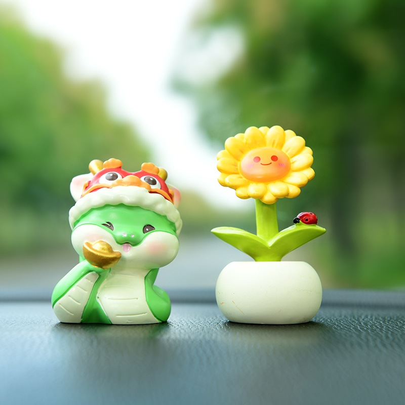 Mô Hình Rắn ChiBi Cute Và Bình Hoa Trang Trí Decor Ô tô quà tặng ...