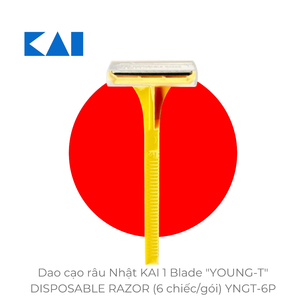 Dao cạo râu Nhật KAI 1 Blade "YOUNG-T" DISPOSABLE RAZOR (6 chiếc/gói ...