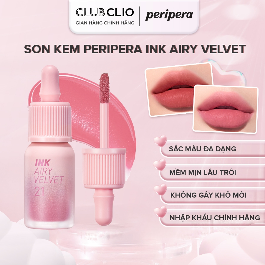 Son Kem Peripera Ink Airy Velvet 4g Chất Mềm Mịn, Lên Màu Chuẩn Lâu ...