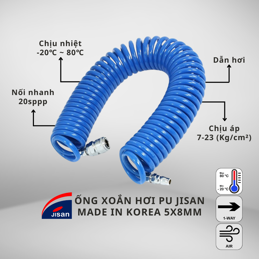 Ống Xoắn Hơi PU Jisan Hàn Quốc 5x8mm | Shopee Việt Nam