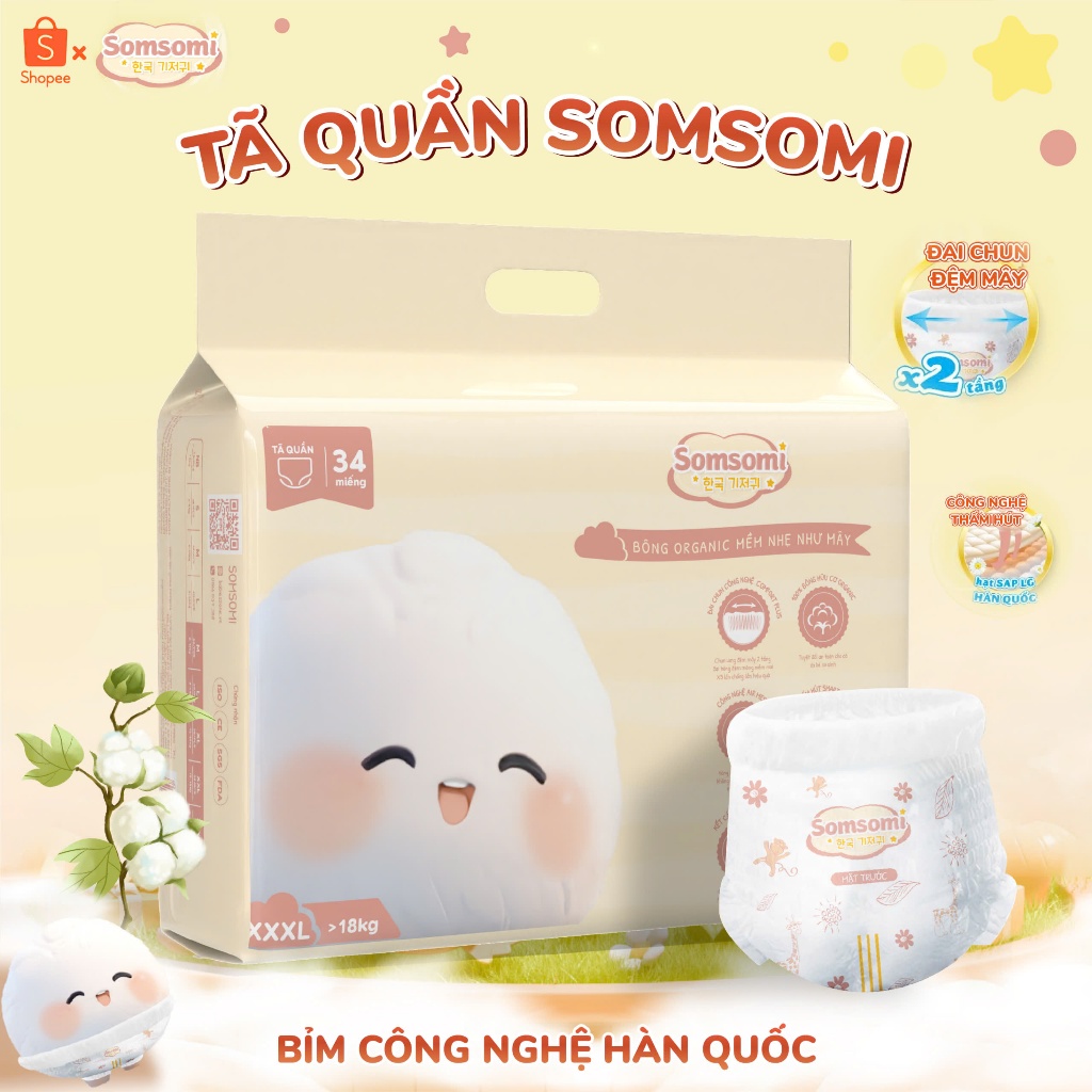 Tã Bỉm Quần Somsomi Hàn Quốc cao cấp - Mềm - Mỏng - Mịn đủ size cho bé ...