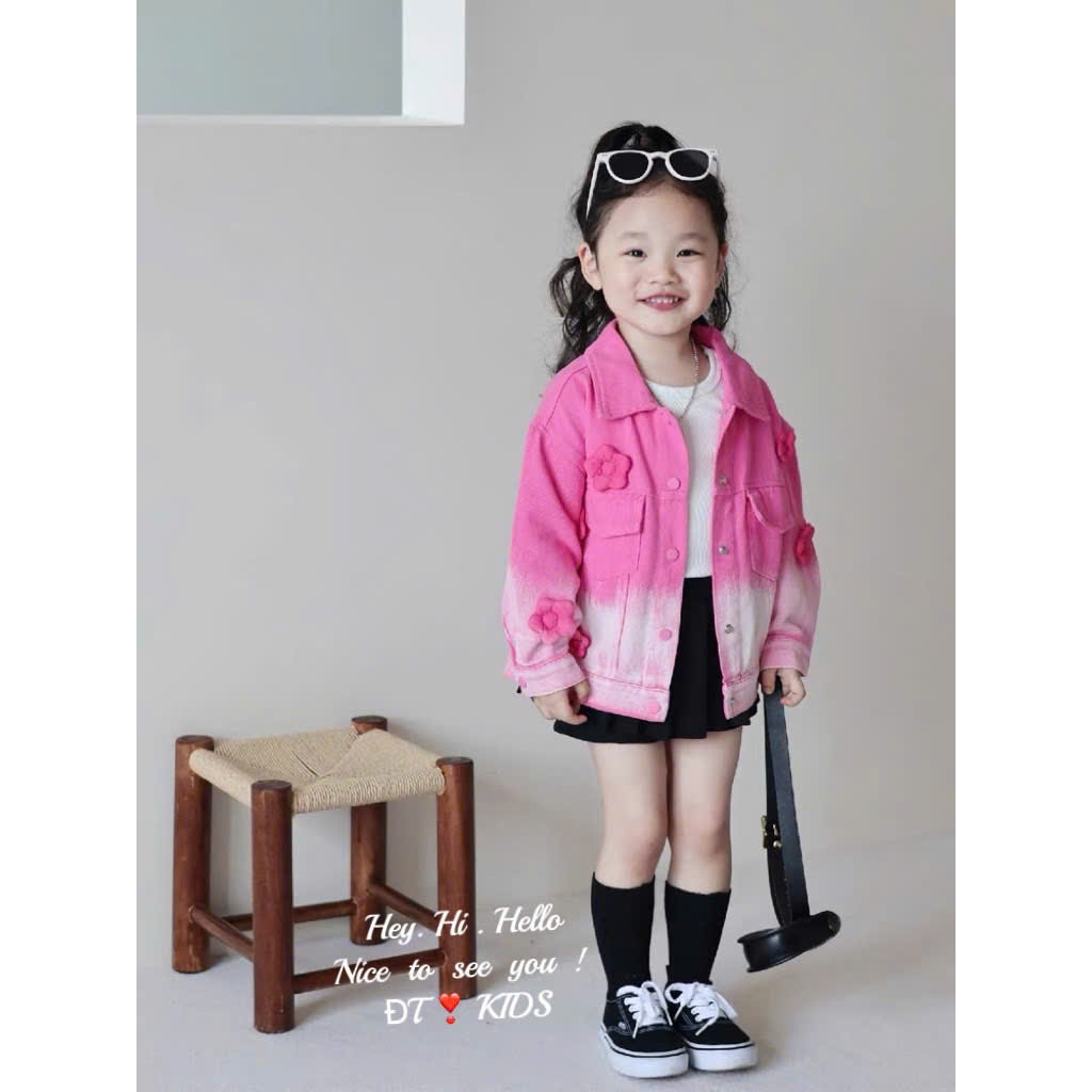 Áo khoác jean loang hồng cá tính cho bé gái 8-25kg | Shopee Việt Nam
