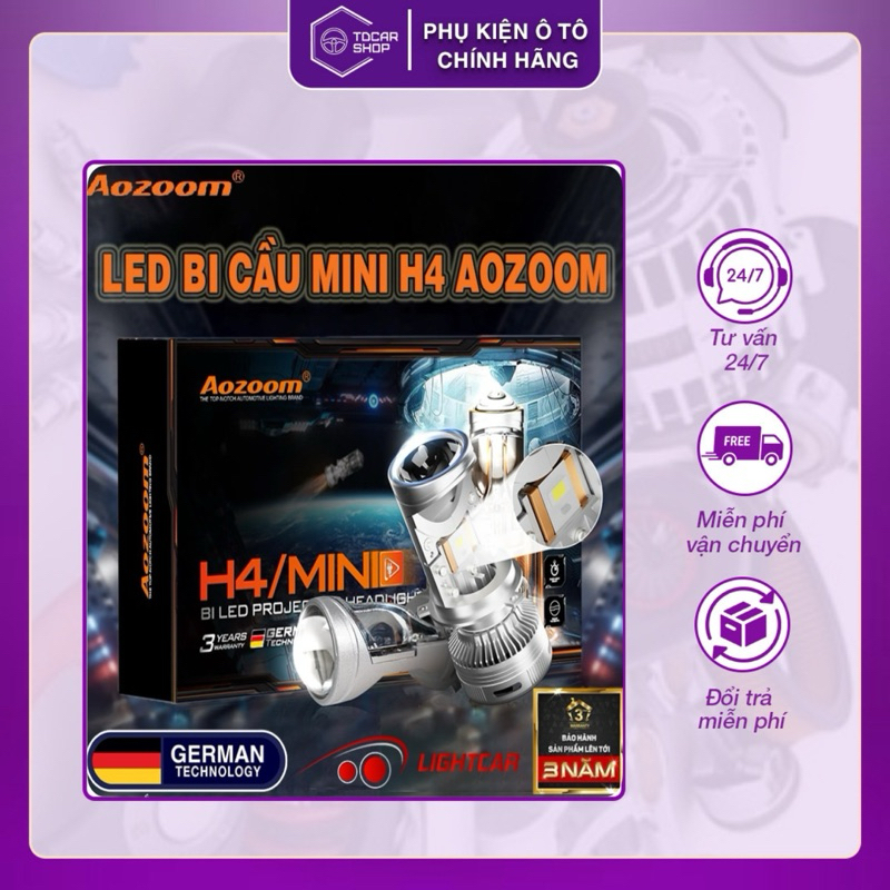 Bi Cầu Mini Aozoom Chân H4 Dành Cho Ô Tô Và Xe Máy(Bảo Hành 3 Năm ...