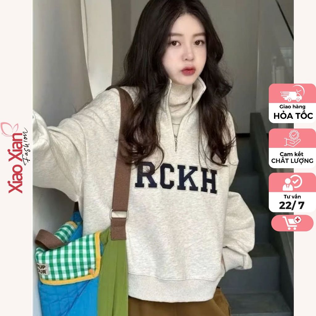 Áo Bomber Nỉ Bông, Áo khoác Hoodie Nữ Zip Có Khóa Kéo Phong Cách Hàn ...