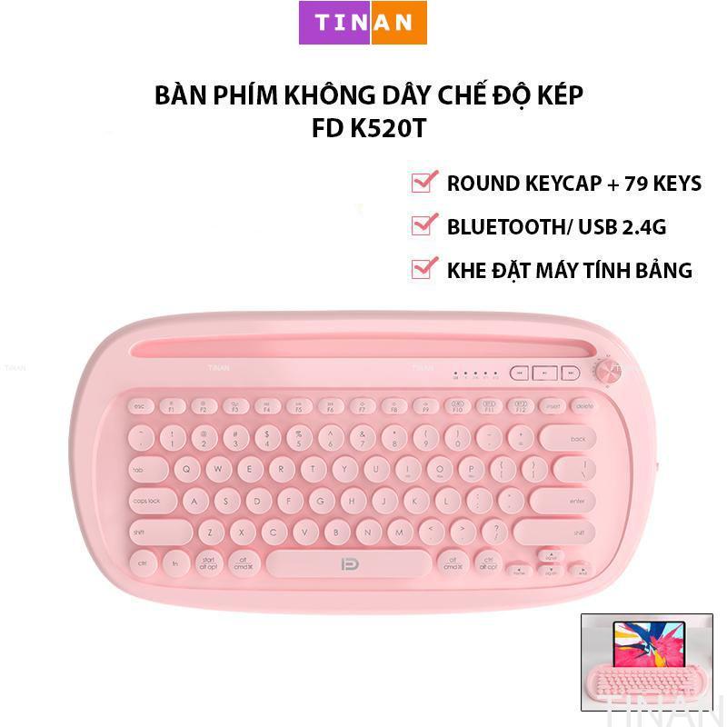 [Bluetooth+USB2.4G] Bàn Phím Bluetooth Không Dây FD K520T, Kết Nối Đa Thiết Bị, Dùng Cho Văn ...