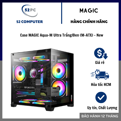 Case MAGIC Aqua-M Ultra Trắng/Đen (M-ATX) - Hàng Chính Hãng BH 12 Tháng ...