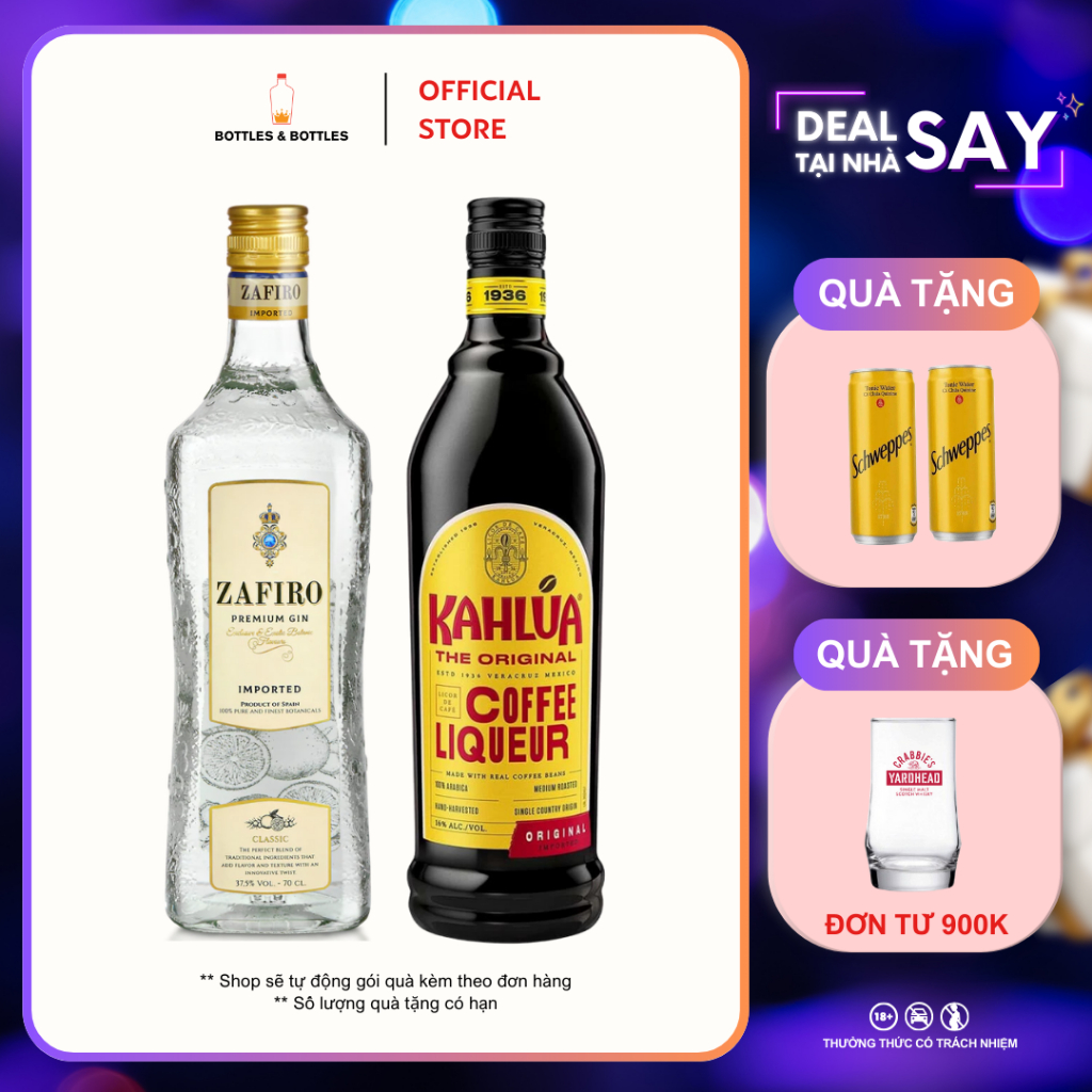 [COCKTAIL SAY TẠI NHÀ] Kahlua Gin & Tonic - 1 Zafiro Classic Gin 37.5% ...