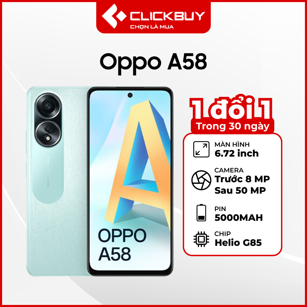 Điện thoại Oppo A58 (4G) 6GB 128GB Chính Hãng | Shopee Việt Nam