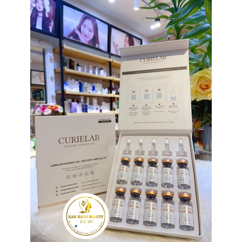 Tế bào gốc phục hồi da siêu căng bóng, trắng sáng, mờ thâm Curielab Future Cosmetics Ampoule Kit ...