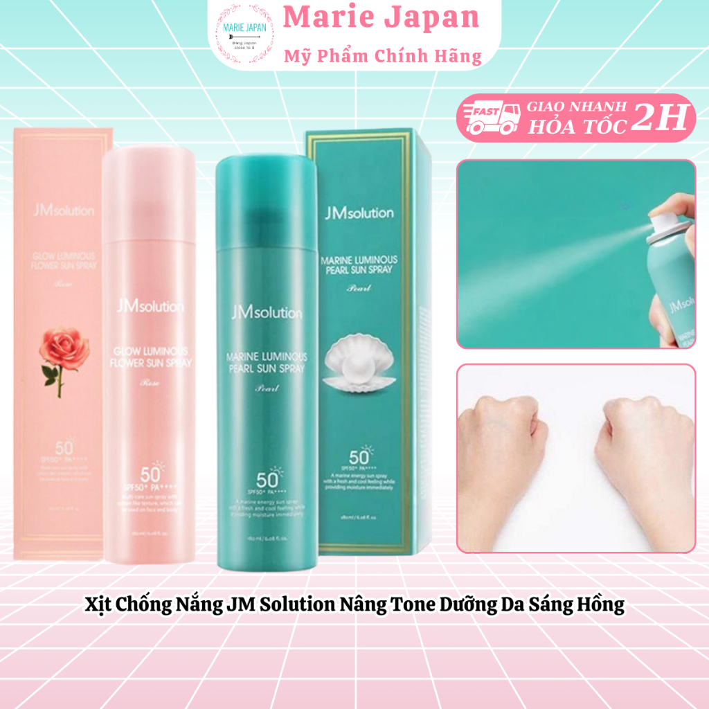 Xịt Chống Nắng JM Solution Nâng Tone Dưỡng Da Sáng Hồng Luminous Sun Spray 180ml Hàn Quốc ...