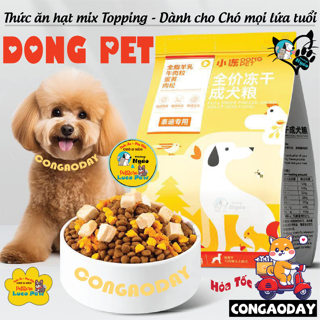 Hạt DONG PET DOG - 2,5kg - Hạt mix topping Dongpet dành cho chó kén ăn ...