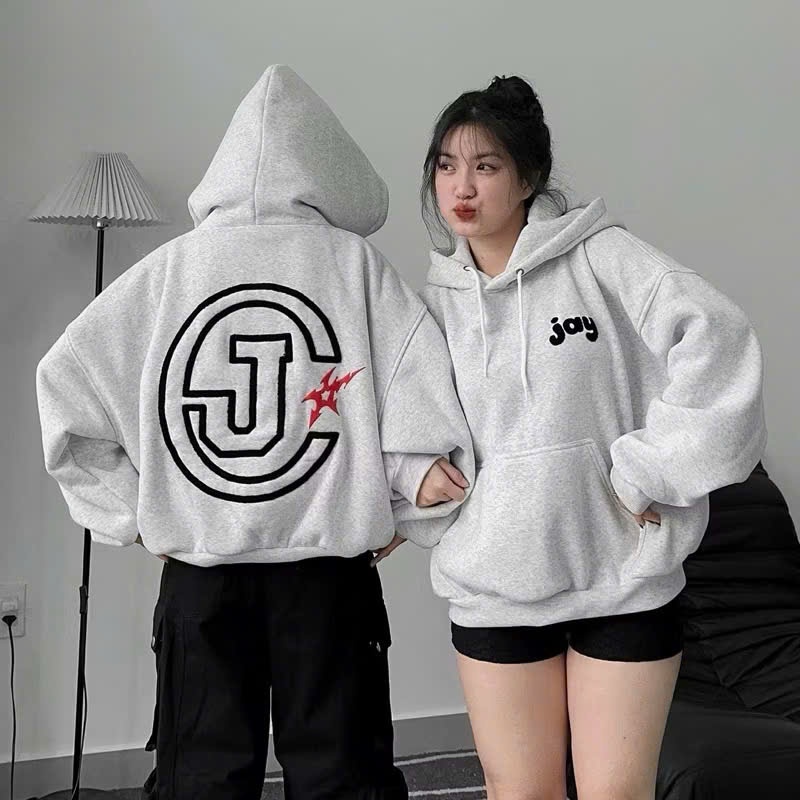 Áo Khoác Hoodie CJAY Logo Thêu Form Rộng Unisex Nam Nữ Chất Nỉ Cao Cấp ...