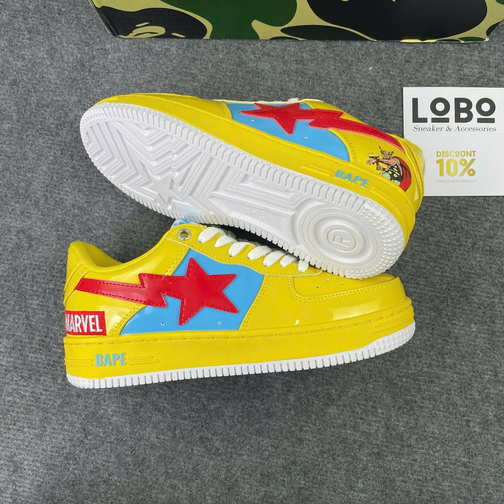 Giày sneaker A Bathing Ape Sta Marvel Comics Thor ( Bape vàng ) phiên ...