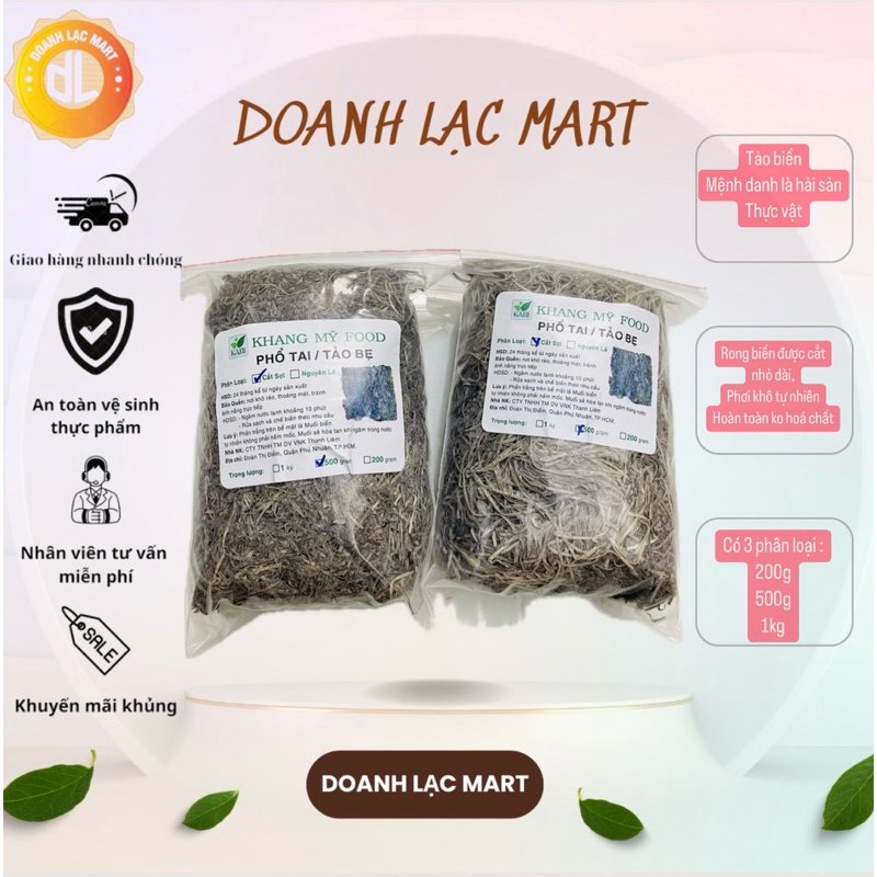 Rong Phổ tai cắt sợi Loại ngon. Tảo bẹ Kombu nấu canh dashi, chè sâm bổ ...
