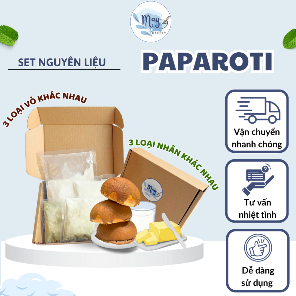 SET Nguyên liệu làm bánh PAPAROTI tại nhà, CÓ VIDEO HƯỚNG DẪN CỤ THỂ ...