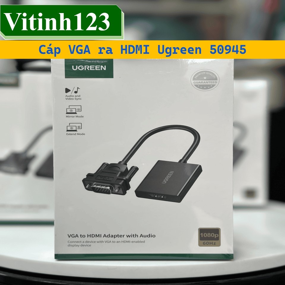 Cáp chuyển VGA to HDMI Ugreen 50945 (25cm) | Shopee Việt Nam