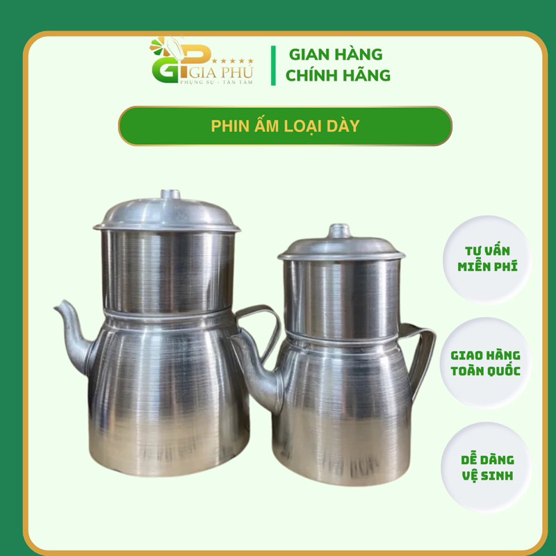 Phin/ấm pha cafe phin nhôm to phin pha cà phê 100gram - 200gram LOẠI DÀY | Shopee Việt Nam