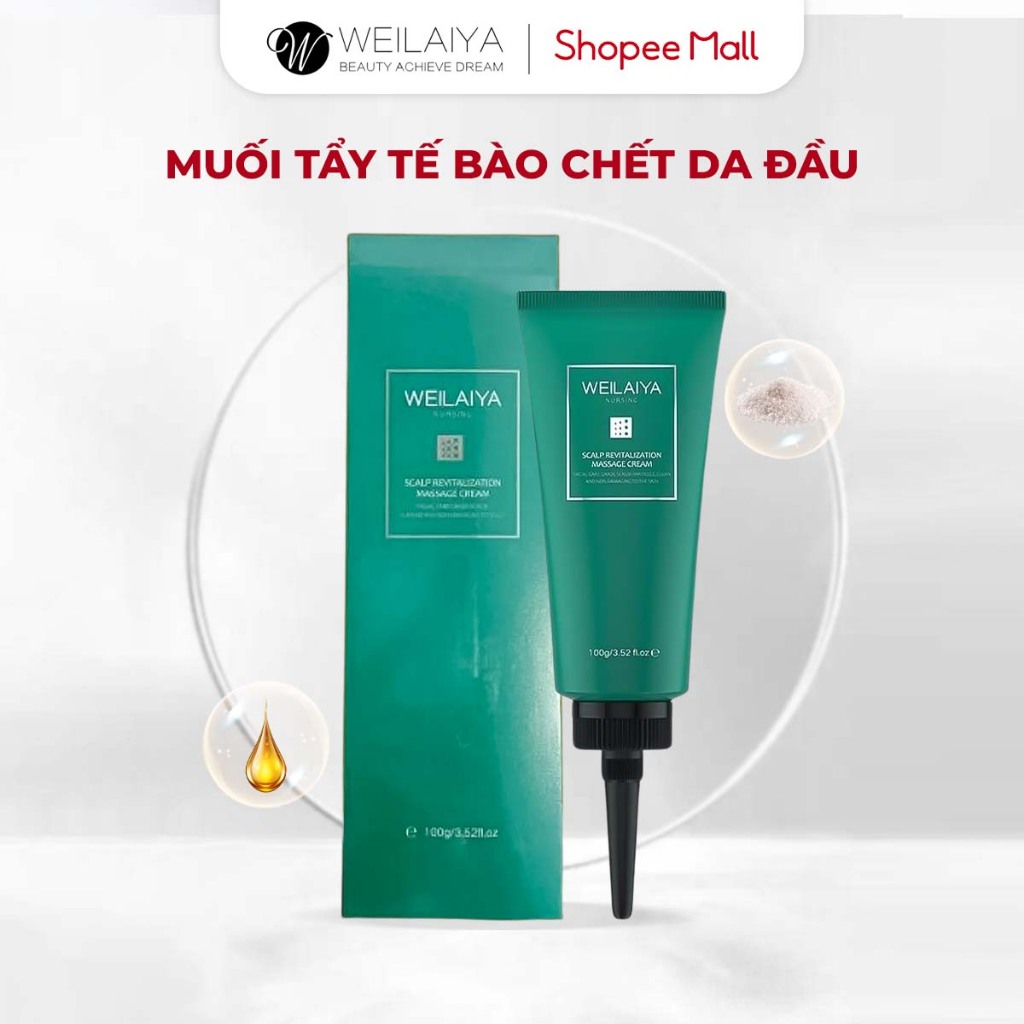 Tẩy tế bào chết da đầu Weilaiya kem massage da đầu từ muối biển giúp ...