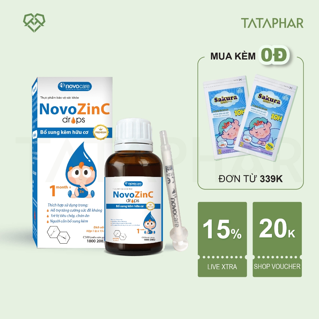Siro kẽm (Zin C) nhỏ giọt Novo ZinC - Bổ sung kẽm hữu cơ cho bé Tăng ...
