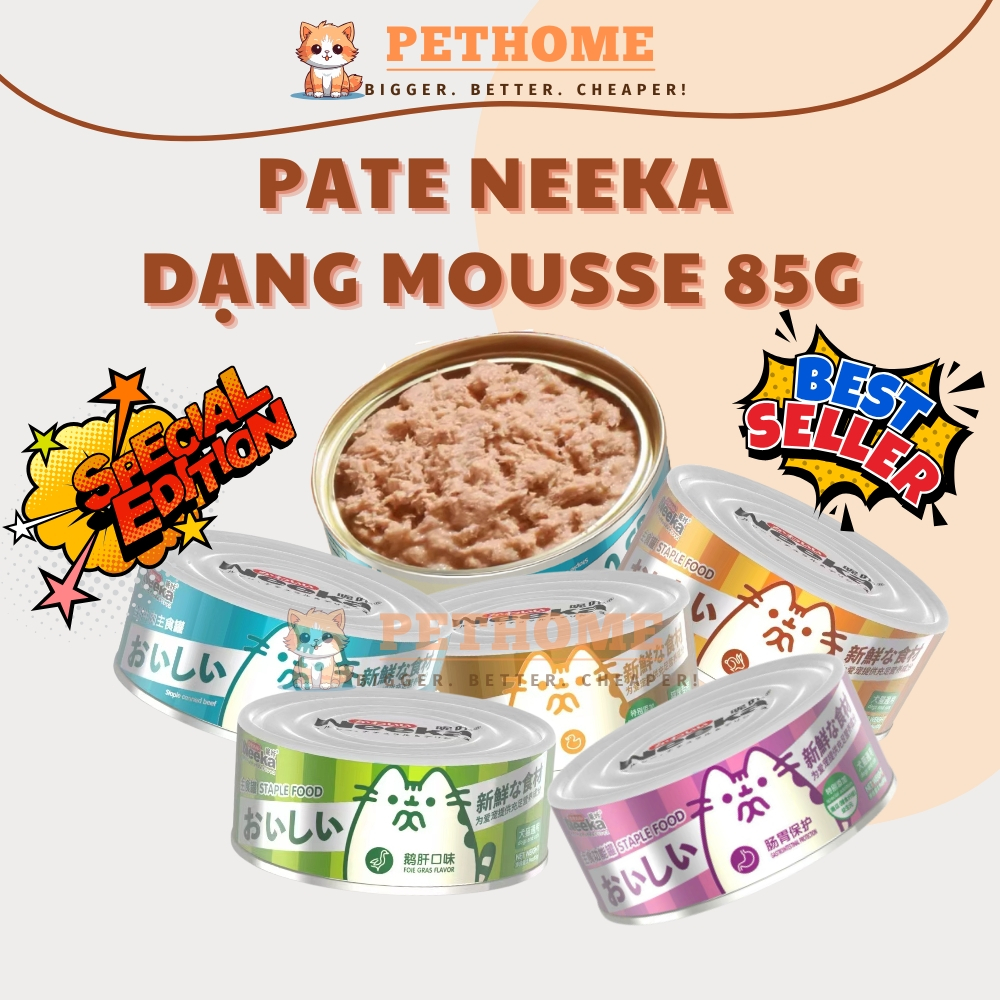 [Hỏa tốc] Pate Mèo Neeka Special Dạng Mousse & Gravy Lon 85g, Pate Neeka Mèo Dạng Dạng Đặc Và ...