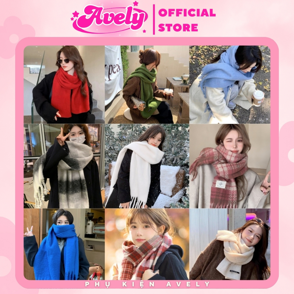 Khăn choàng cổ dày dặn nam nữ, Khăn choàng cổ len ấm áp phong cách Vintage Hàn Quốc - AVELY ...