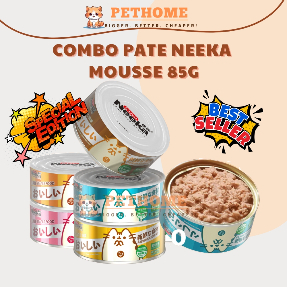 [Combo 24 Lon] Pate Mèo Neeka Special Dạng Mousse & Gravy Lon 85g, Pate Neeka Mèo Dạng Dạng Đặc ...