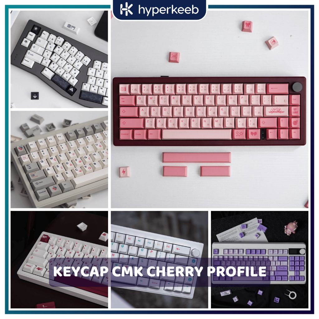 [HOẢ TỐC] Keycap CMK Profile Cherry WOB BOW Aniya nhựa PBT dày 1,5mm in ...