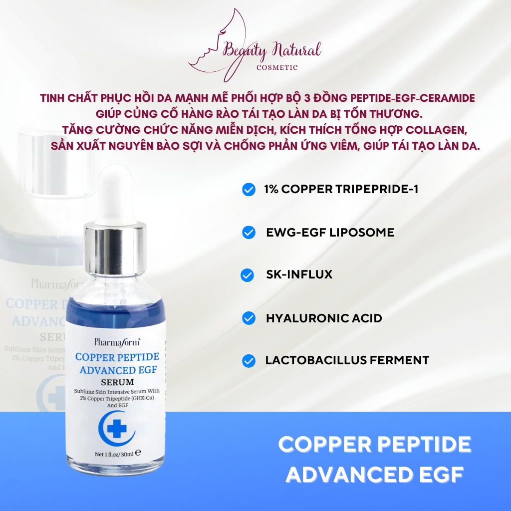 [Pharmaform] Tinh chất phục hồi, trẻ hóa da Copper Peptide Advanced EGF Serum 30ml | Shopee Việt Nam