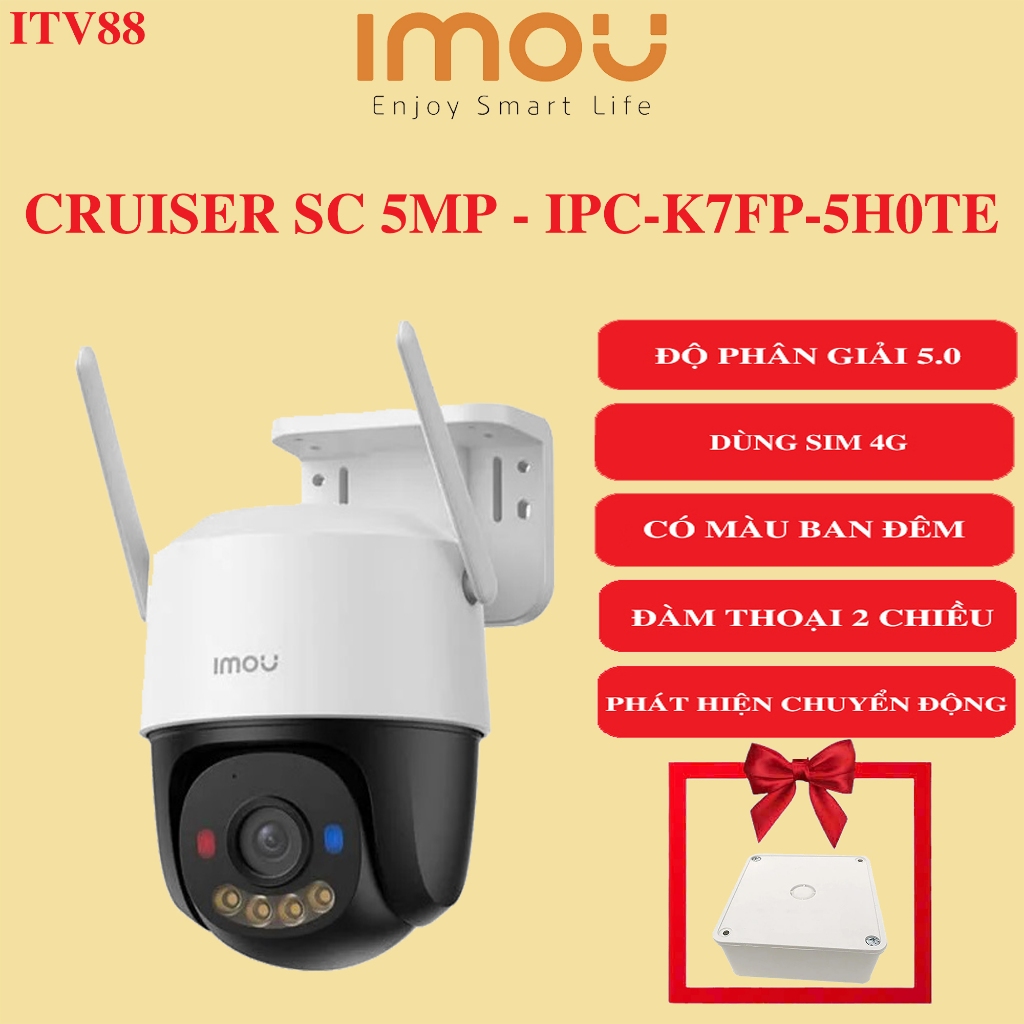 [TẶNG HỘP KT] CAMERA IMOU CRUISER SC - 5MP l DÙNG SIM 4G l CẢNH BÁO ĐÈN ...