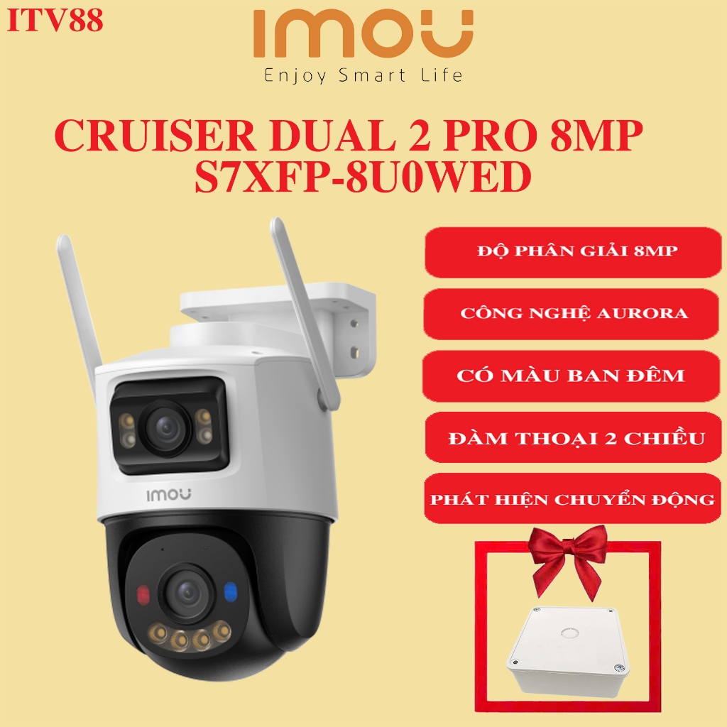 [TẶNG HỘP KT] CAMERA IMOU 2 MẮT NGOÀI TRỜI CRUISER DUAL 2 PRO 8MP (4mp ...