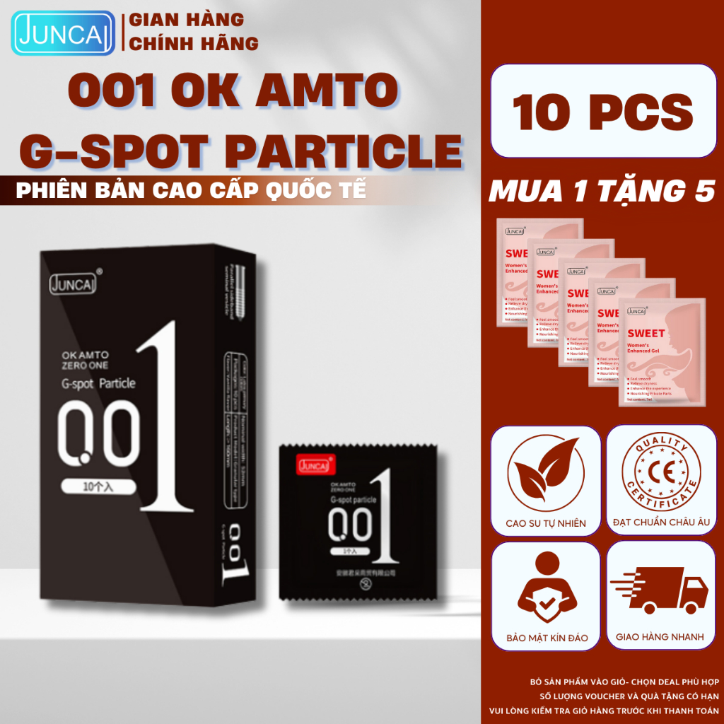 Bao cao su JUNCAI 001 Okamto G-Spot Black siêu mỏng Nhiều gel có gai liti công nghệ Nhật Bản ...