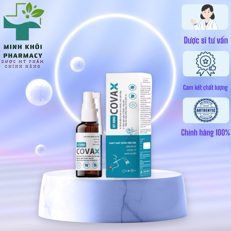 Xịt Họng Covax Vshine chiết xuất xuyên tâm liên, sâm ấn độ hỗ trợ bảo ...