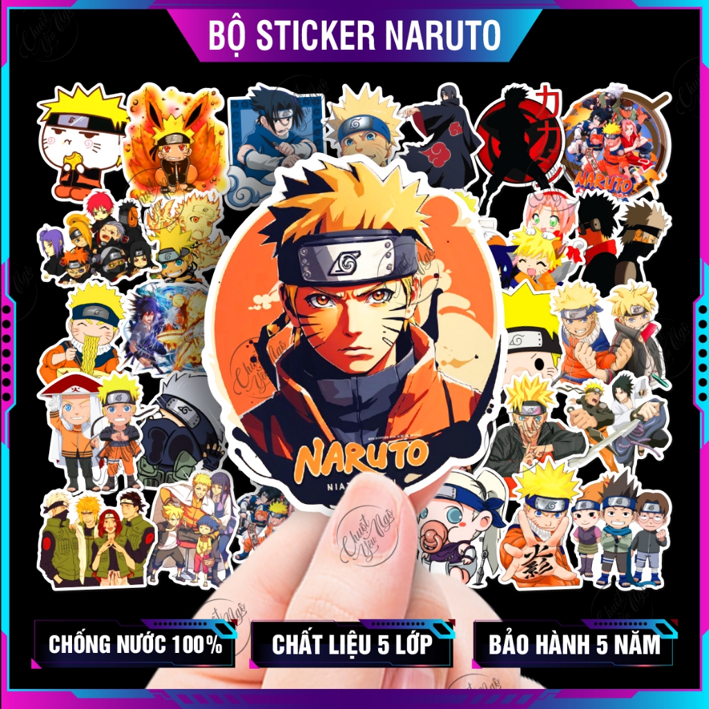 Combo 100 sticker NARUTO TÓC VÀNG shippuden hình dán decal trang trí ...