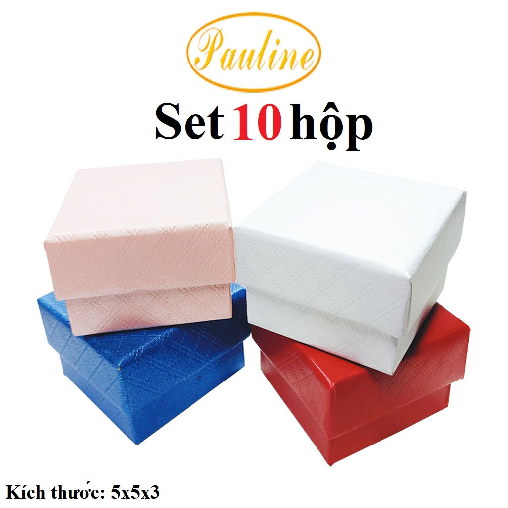 Set 10 Hộp giấy đựng đồ trang sức 5x5x3 H553C caro 5 màu - Pauline's ...