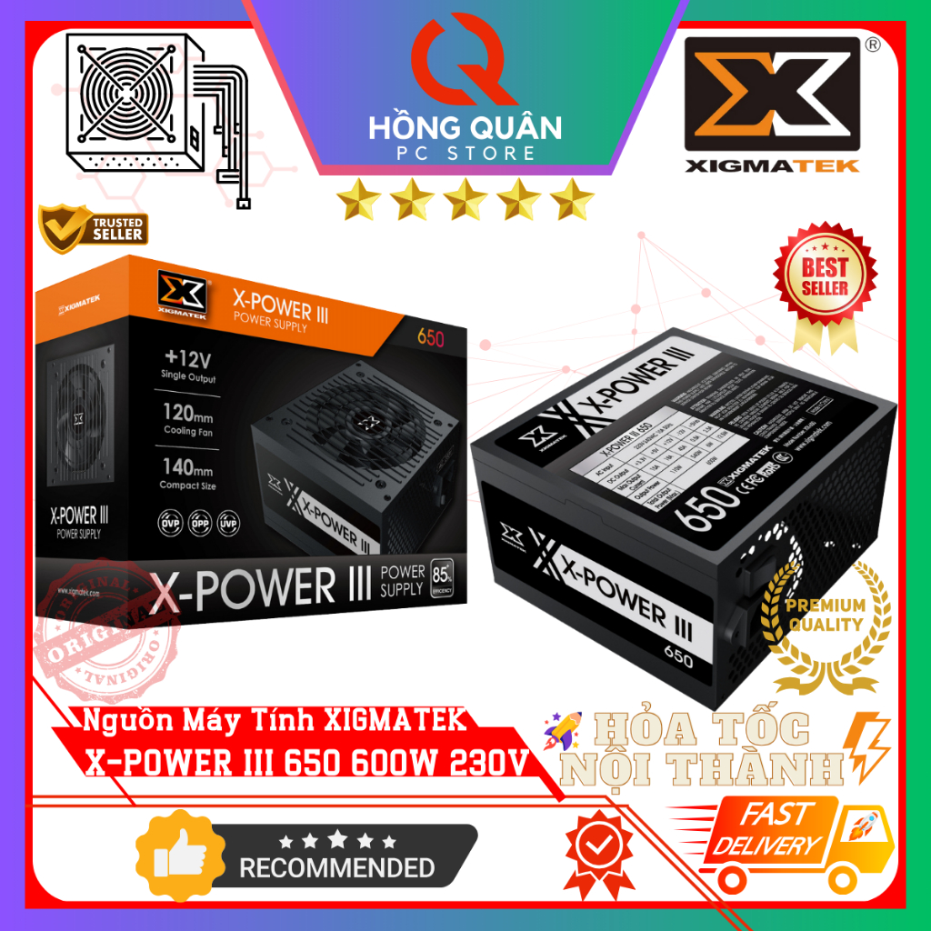Nguồn Máy Tính XIGMATEK X-POWER III 650 X-650 (600W, 230V) New - Hàng Chính Hãng Mai Hoàng Bảo ...