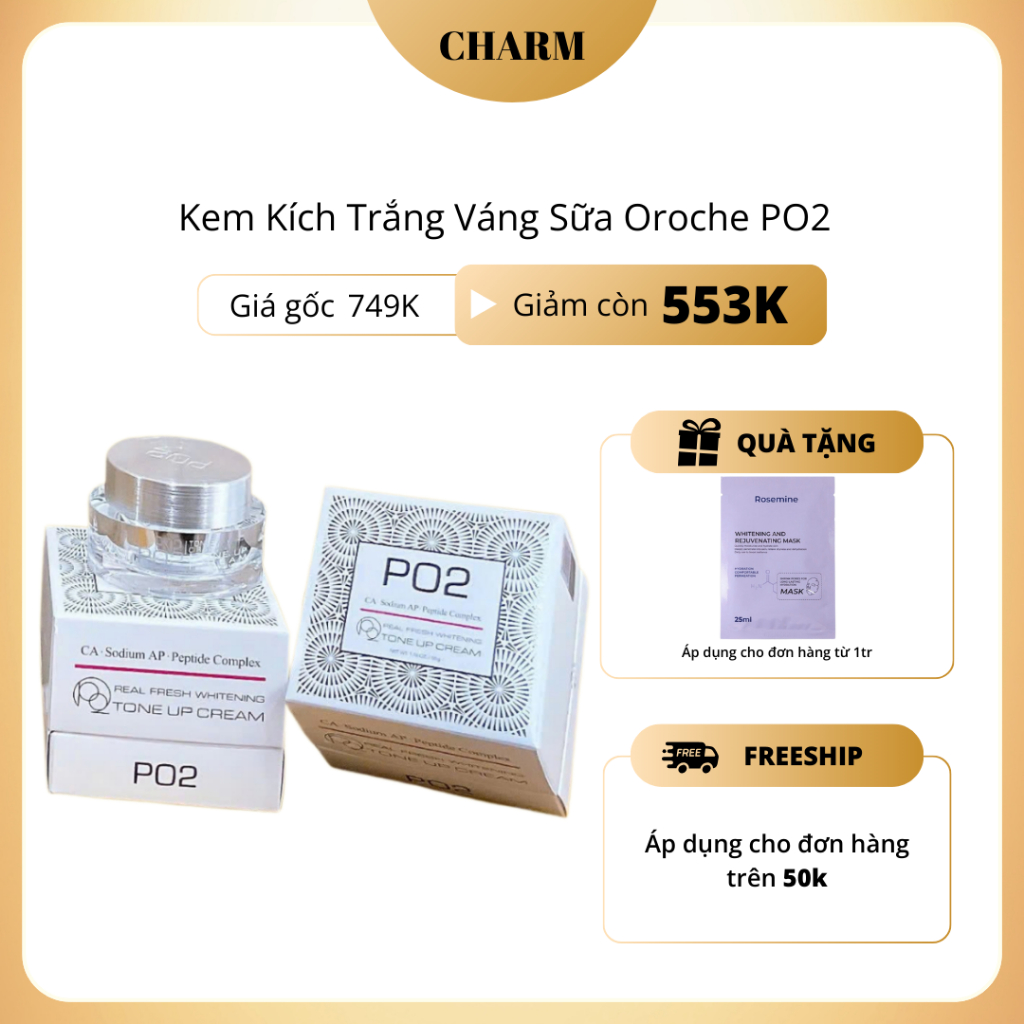 Kem Kích Trắng Váng Sữa Oroche PO2 Tone Up Cream Cao Cấp | Shopee Việt Nam