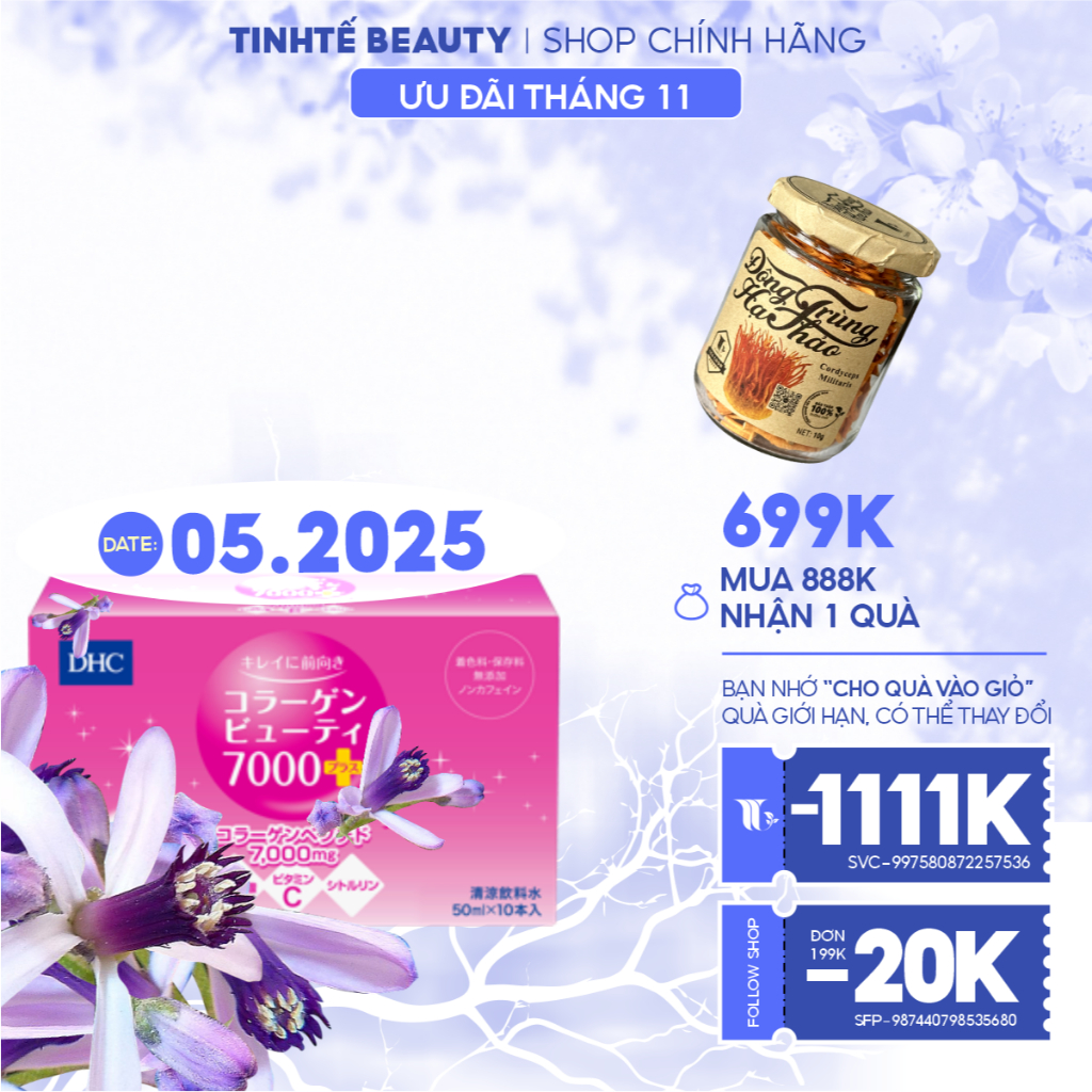 Collagen DHC 7000 Plus Nhật Bản Collagen Beauty 500ml (50ml x10 lọ/ hộp ...