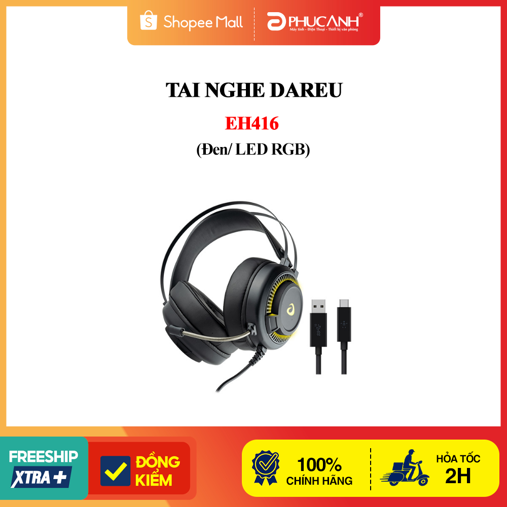 Tai nghe Gaming Dareu EH416 (Đen/ LED RGB) | Shopee Việt Nam