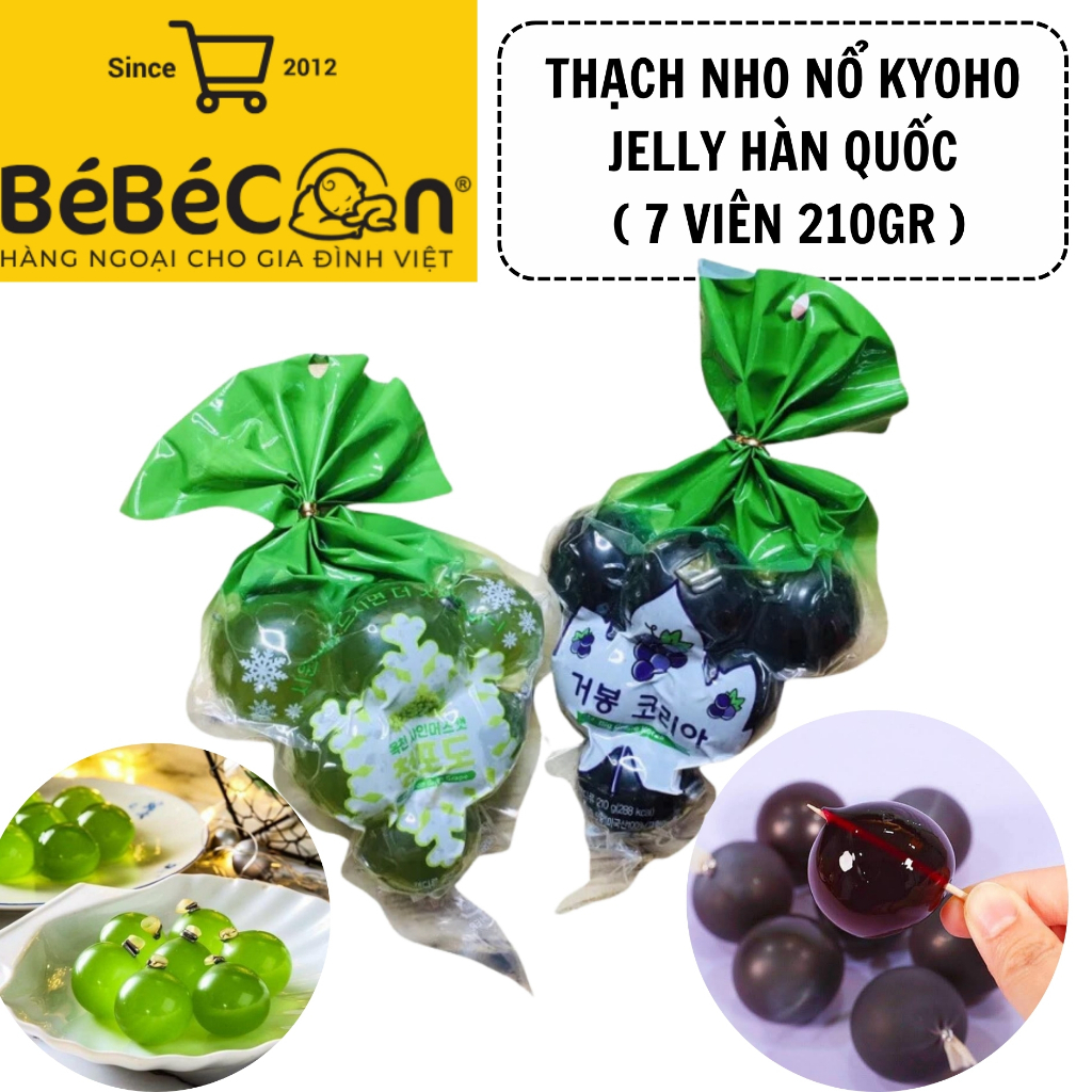 Thạch nho nổ Kyoho Hàn Quốc bịch 7 viên 210g Thức Ăn Snack Ăn vặt ...