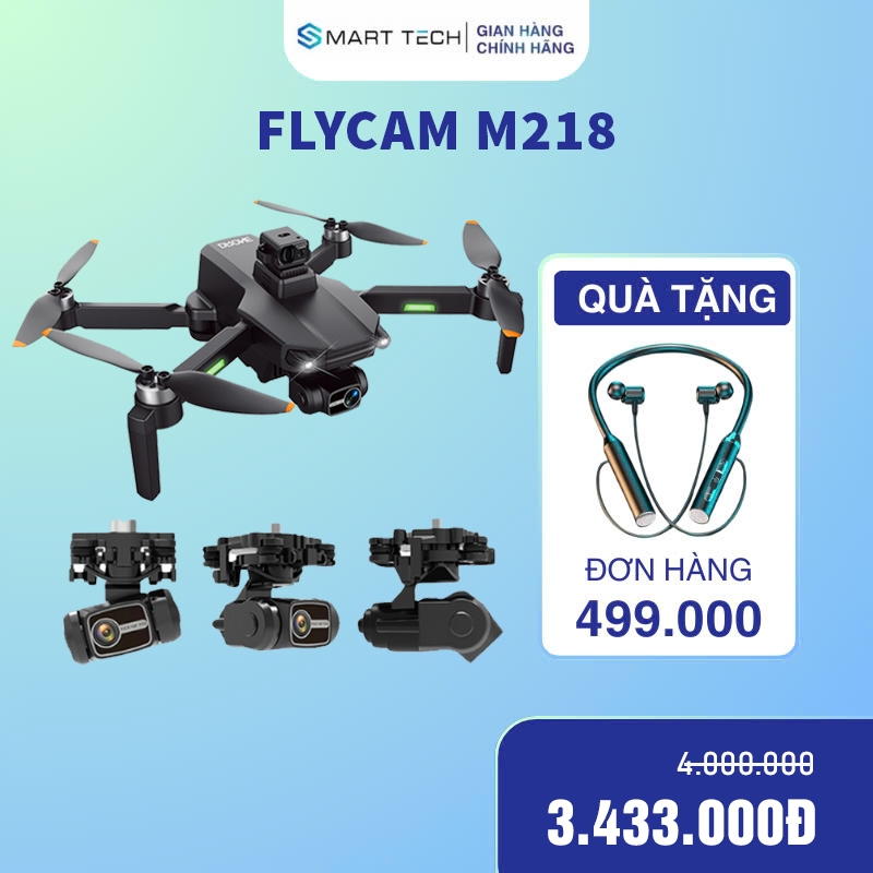 Flycam M218 gimbal chống rung 3 trục, máy bay điều khiển từ xa camera sắc nét có GPS tự động ...