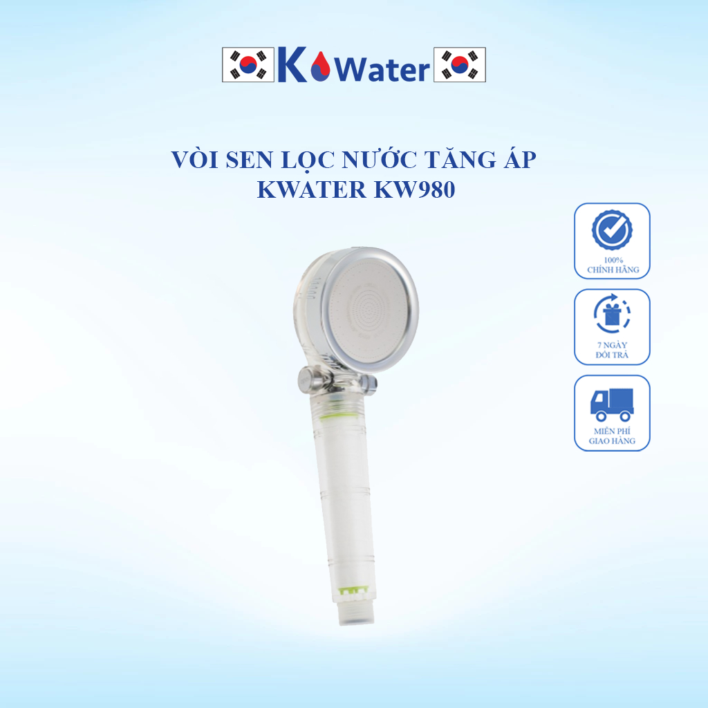 Vòi sen lọc nước tăng áp kwater KW 980 (VitaminC, lọc nước, tăng áp) | Shopee Việt Nam